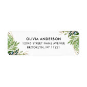 Botanical Eucalyptus Foliage Watercolor Leaves Label | Zazzle