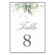 Botanical Eucalyptus Greenery Watercolor Elegant Table Number | Zazzle