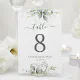 Botanical Eucalyptus Greenery Watercolor Elegant Table Number | Zazzle