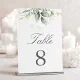 Botanical Eucalyptus Greenery Watercolor Elegant Table Number | Zazzle