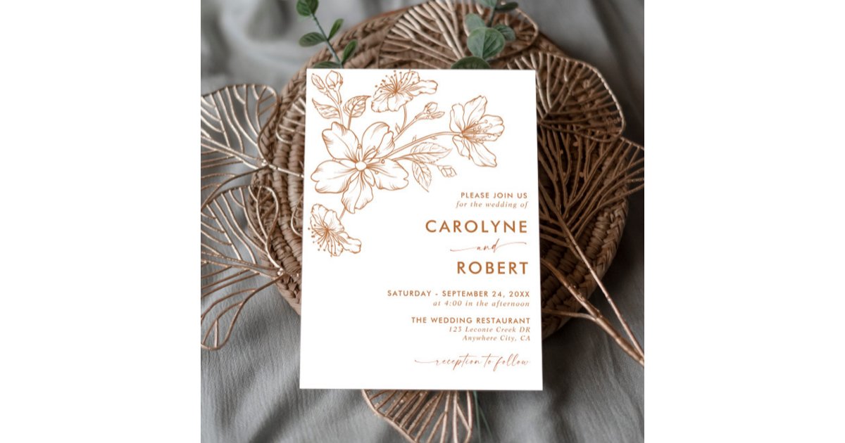 Botanical Floral Photo Wedding Invitation | Zazzle
