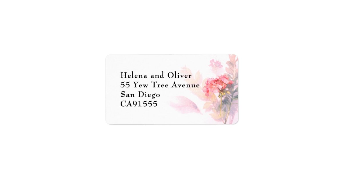 Botanical Floral Wedding | Address Label | Zazzle
