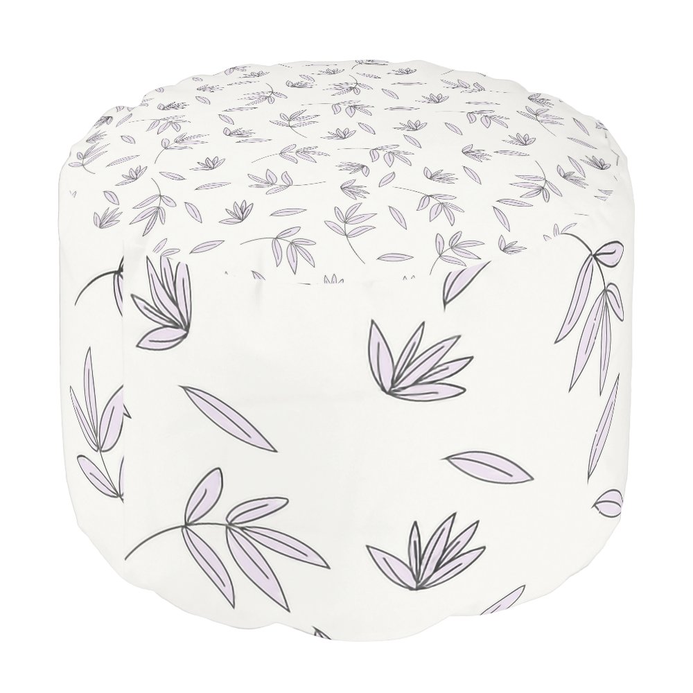 Botanical Flower Floral Pattern Round Pouf sold by Gesture Irritating ...