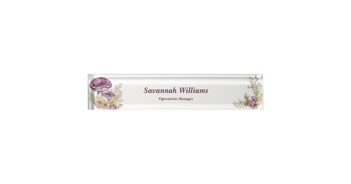 Botanical Forest Personalized Desk Nameplate | Zazzle