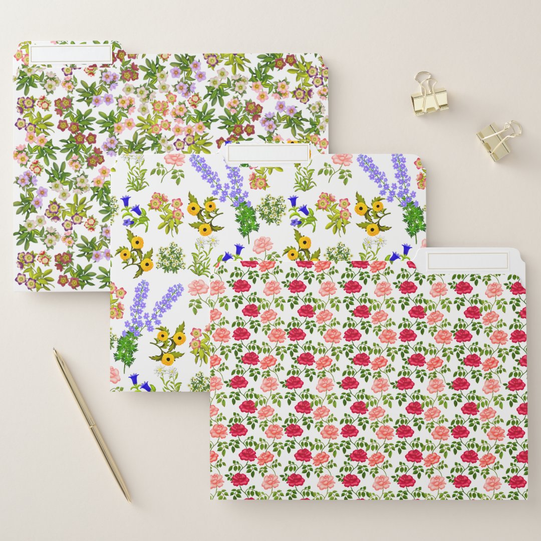 Botanical Garden Flowers File Folders | Zazzle
