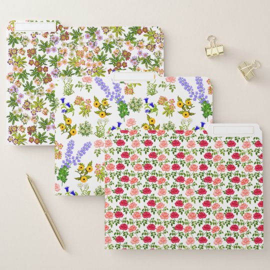 Botanical Garden Flowers File Folders | Zazzle.com