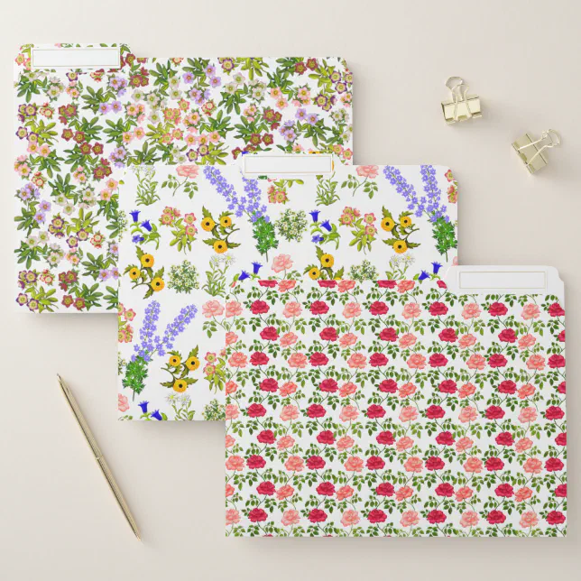 Botanical Garden Flowers File Folders | Zazzle