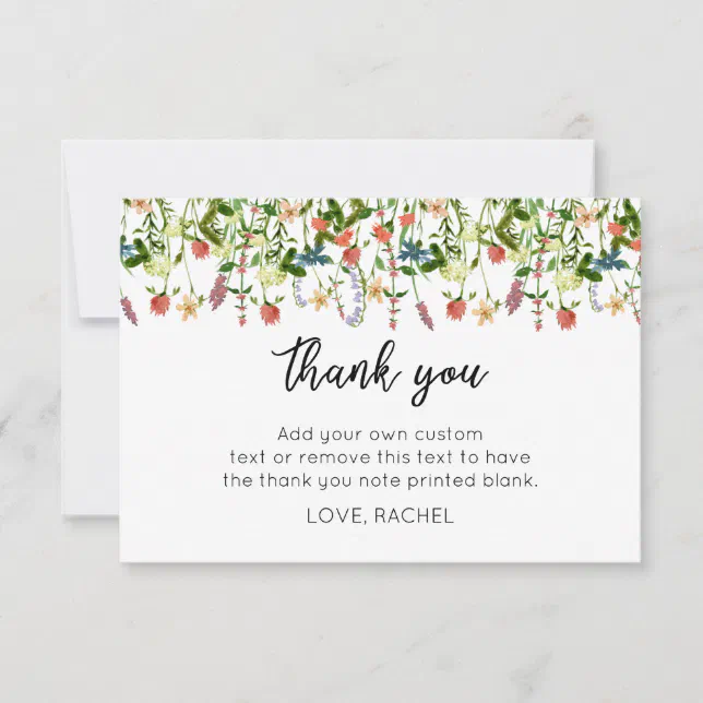 Botanical Garden Thank You Cards | Zazzle