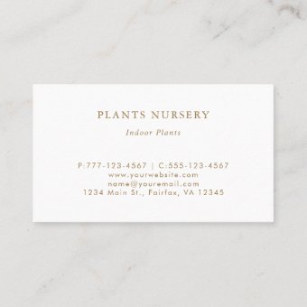 Botanical Gold and Green Plants Nursery Business Card | Zazzle