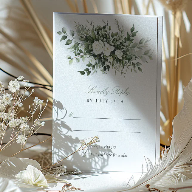 Botanical Grace Wedding RSVP Card | Zazzle