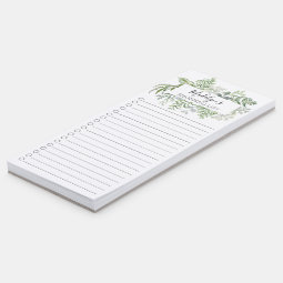 Botanical Green Leaf Frame Grocery Shopping List Magnetic Notepad | Zazzle