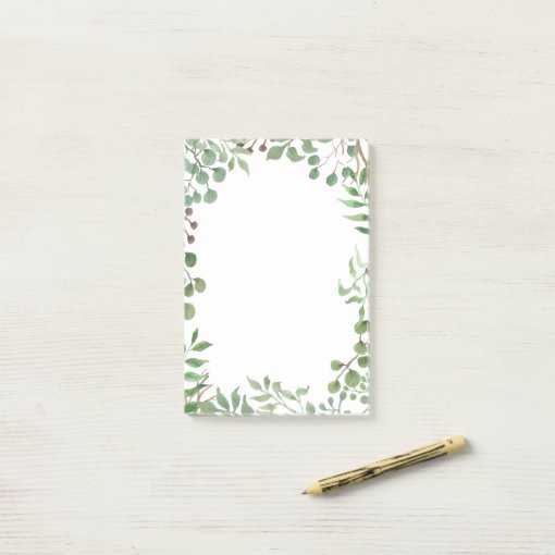 Botanical Greenery | Leaf Foliage Post-it Notes | Zazzle