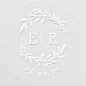 Botanical Initials Wedding Monogram Embosser | Zazzle