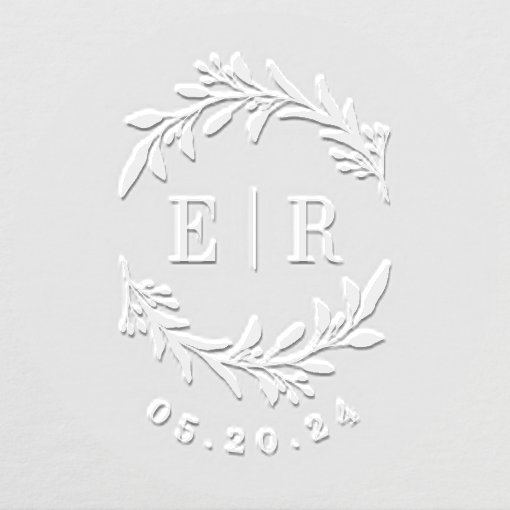 Botanical Initials Wedding Monogram Embosser | Zazzle