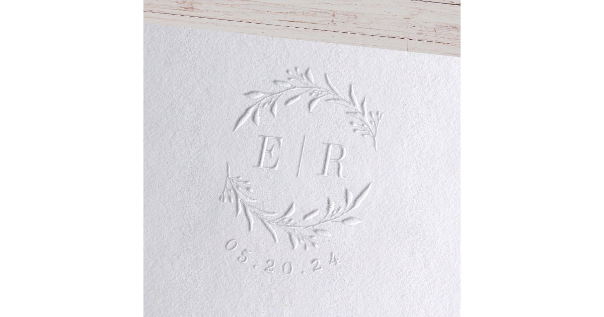 Botanical Initials Wedding Monogram Embosser | Zazzle