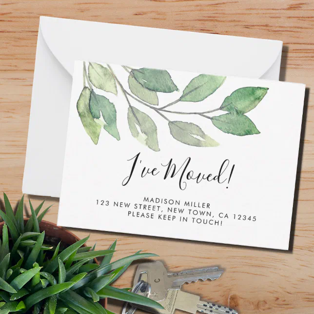 Botanical I've Moved Moving Announcement Card | Zazzle