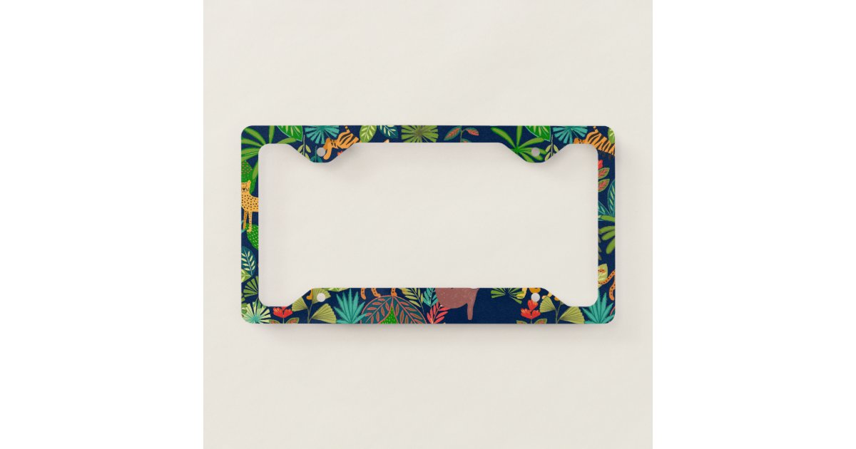 Botanical Jungle License Plate Frame | Zazzle