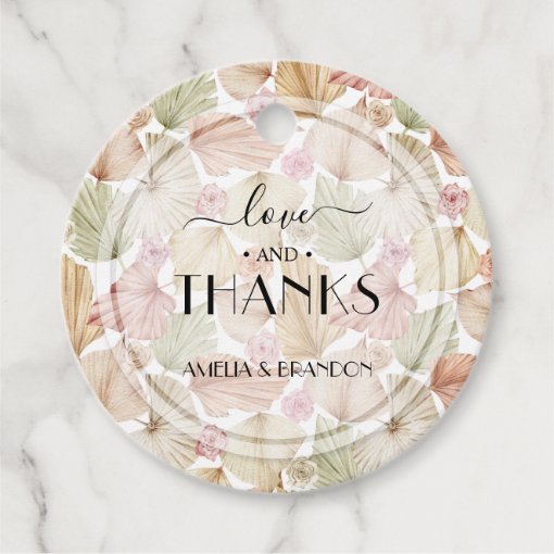 Botanical Leaves Flowers Boho Wedding Favor Tags | Zazzle