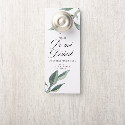 Botanical Leaves Wedding Do Not Disturb Sign | Zazzle