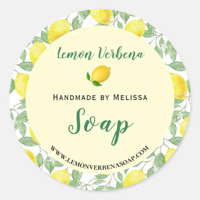 Botanical Lemons Personal Care Label | Sticker | Zazzle