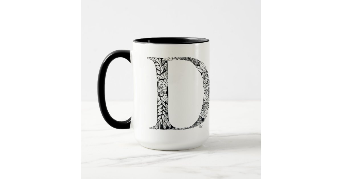Botanical Letter D Mug, Art by Elizabeth Sampson Mug | Zazzle
