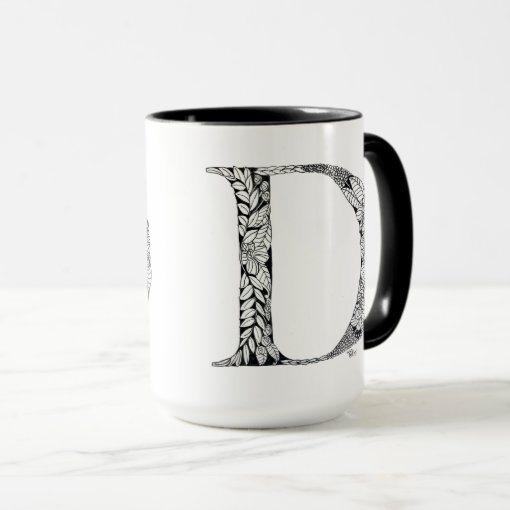 Botanical Letter D Mug, Art by Elizabeth Sampson Mug | Zazzle