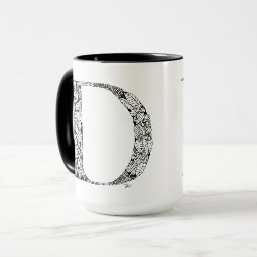 Botanical Letter D Mug, Art by Elizabeth Sampson Mug | Zazzle