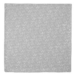 Botanical Light Gray White Leaves Floral Pattern Duvet Cover | Zazzle
