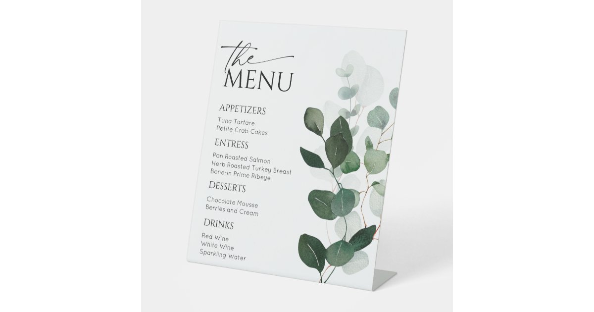 Botanical Menu Sign, Modern Menu Sign | Zazzle