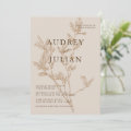 Botanical Mocha Leaf Wedding Invitation | Zazzle