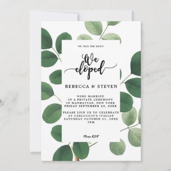 botanical modern we eloped invitation | Zazzle
