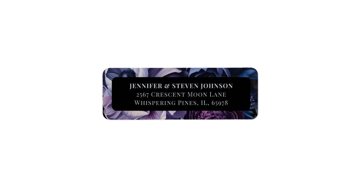Botanical Moonlight | Gothic Floral Wedding Label | Zazzle