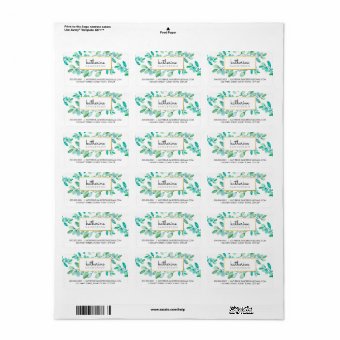BOTANICAL NATURE modern watercolor painted leaves Label | Zazzle