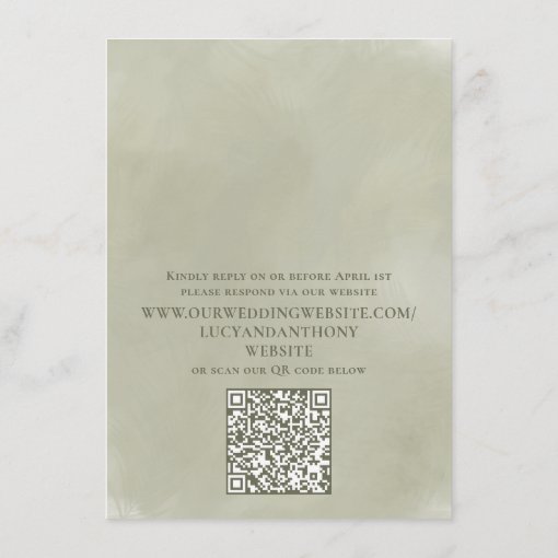 Botanical Palm Leaves Timeline QR Code Detail Enclosure Card | Zazzle