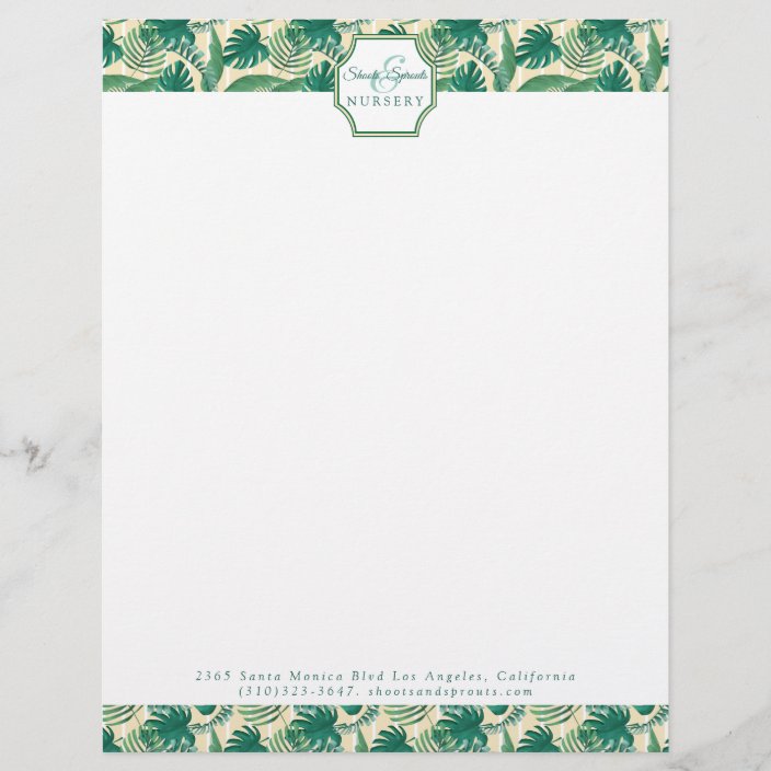 Botanical Print Stationery, Garden Business Letterhead | Zazzle