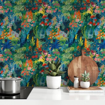 Botanical Rainbow Garden Wallpaper | Zazzle