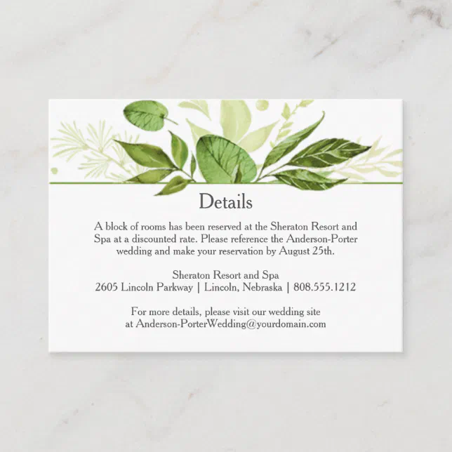 Botanical Rustic Greenery Enclosure Cards | Zazzle