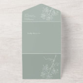 Botanical Sage Green All in One Wedding Invite | Zazzle