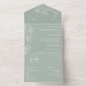 Botanical Sage Green All in One Wedding Invite | Zazzle