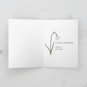Botanical Snowdrop Pastel Flower Birthday Card | Zazzle