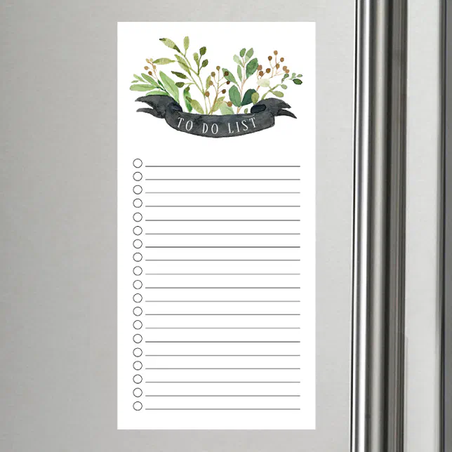 Botanical To Do List Magnetic Notepad | Zazzle