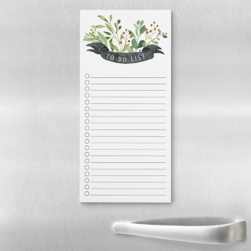 Botanical To Do List Magnetic Notepad | Zazzle