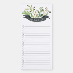 Botanical To Do List Magnetic Notepad | Zazzle