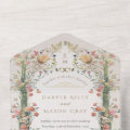 Botanical Victorian Bliss Wedding Perforated RSVP All In One Invitation ...