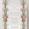 Botanical Victorian Bliss Wedding Perforated RSVP All In One Invitation ...