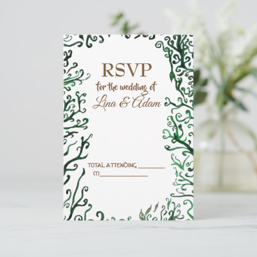 Botanical, Watercolor, Elegant RSVP Photo Card | Zazzle