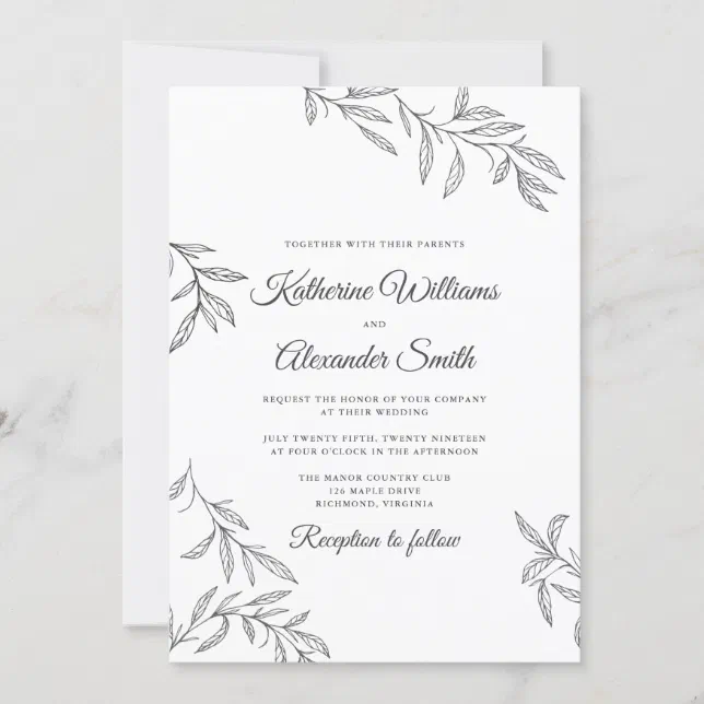 Botanical Wedding Invitation | Zazzle
