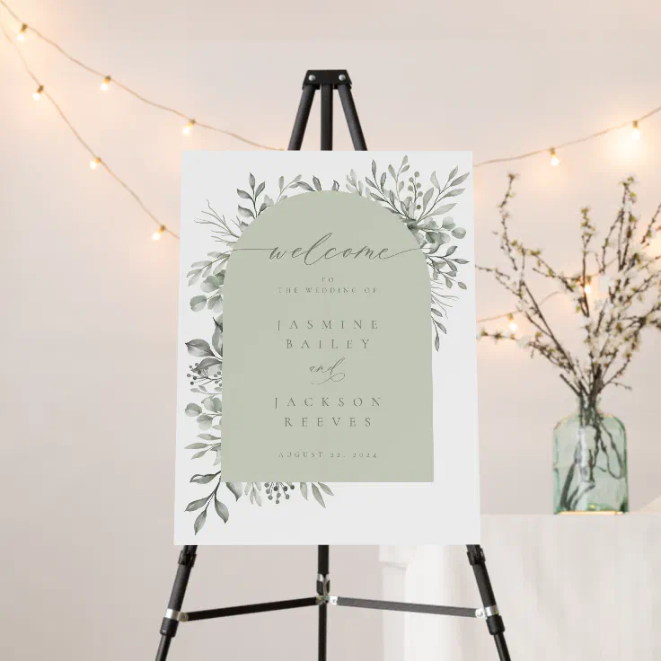 Botanical Welcome Sign Wedding Ceremony Reception | Zazzle