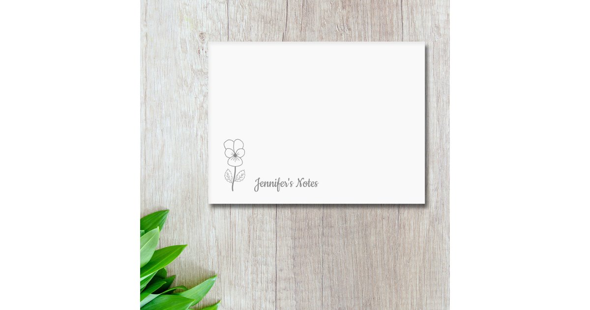 Botanical Wild Pansy Line Art Flower Post-it Notes | Zazzle