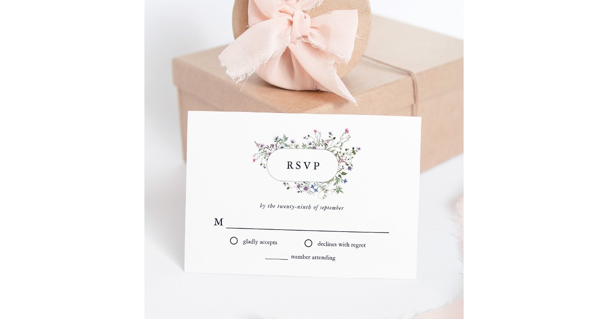 Botanical Wildflowers | Elegant Wedding RSVP Card | Zazzle